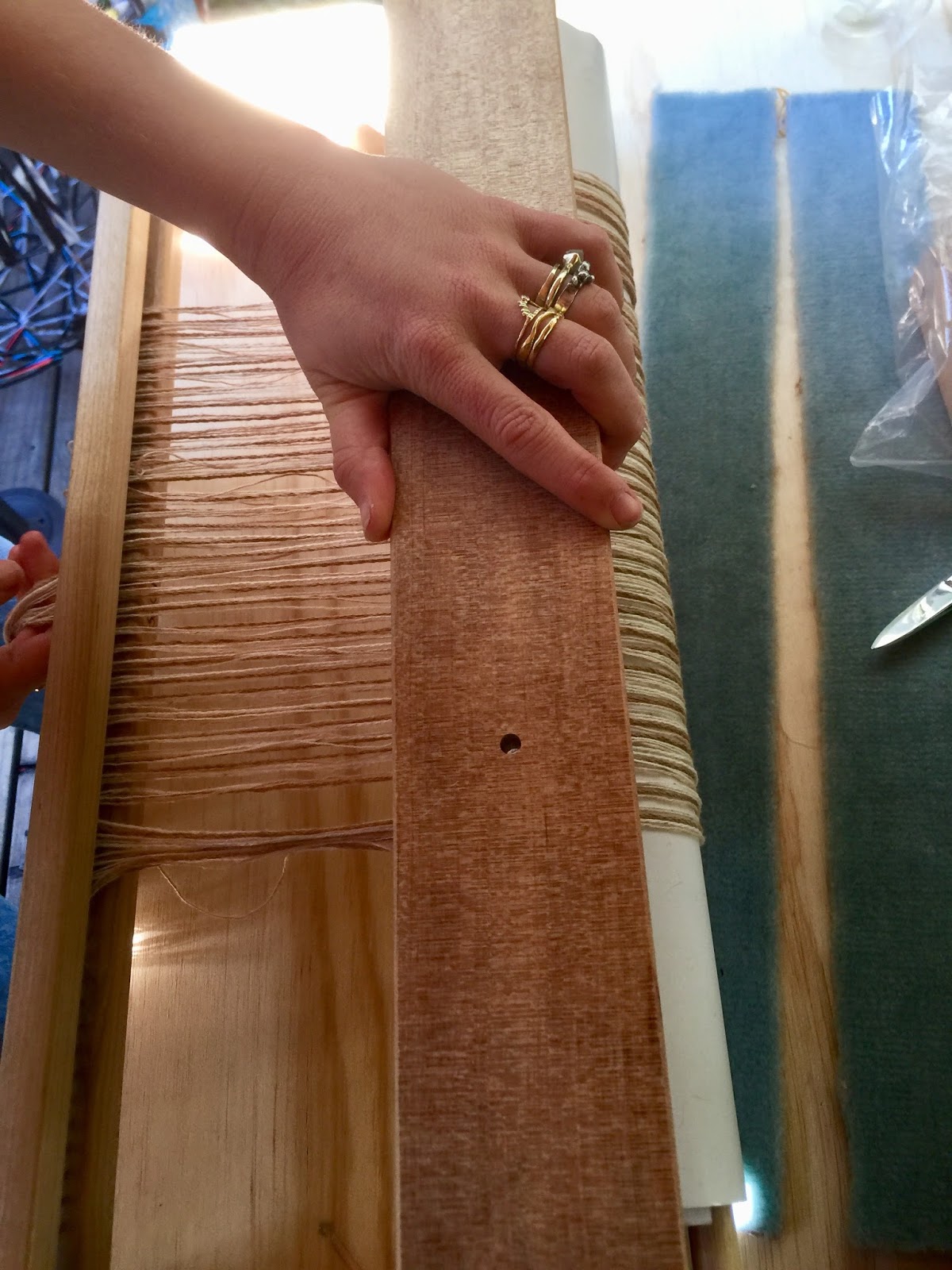 CENTERING WITH FIBER: Learning To warp and thread a Saori floor loom class