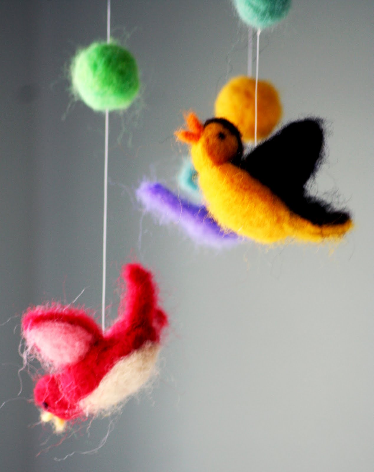 Picnics in the Park: Felted Bird Mobil