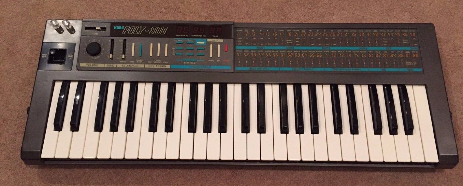 MATRIXSYNTH: Korg Poly-800 synth w/ Moog Slayer Mod SN 037678 w ...