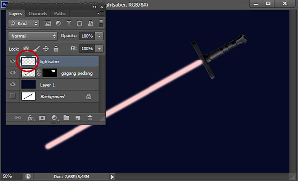 PhotoEffect: How To make a Lightsaber Effect in Photoshop
