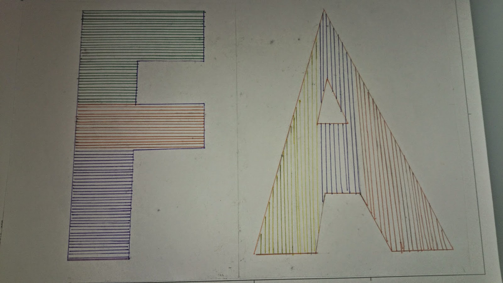 creatividad: ENTREGA DE DIBUJOS DE LETRAS LINEAS PARALELAS Y ...