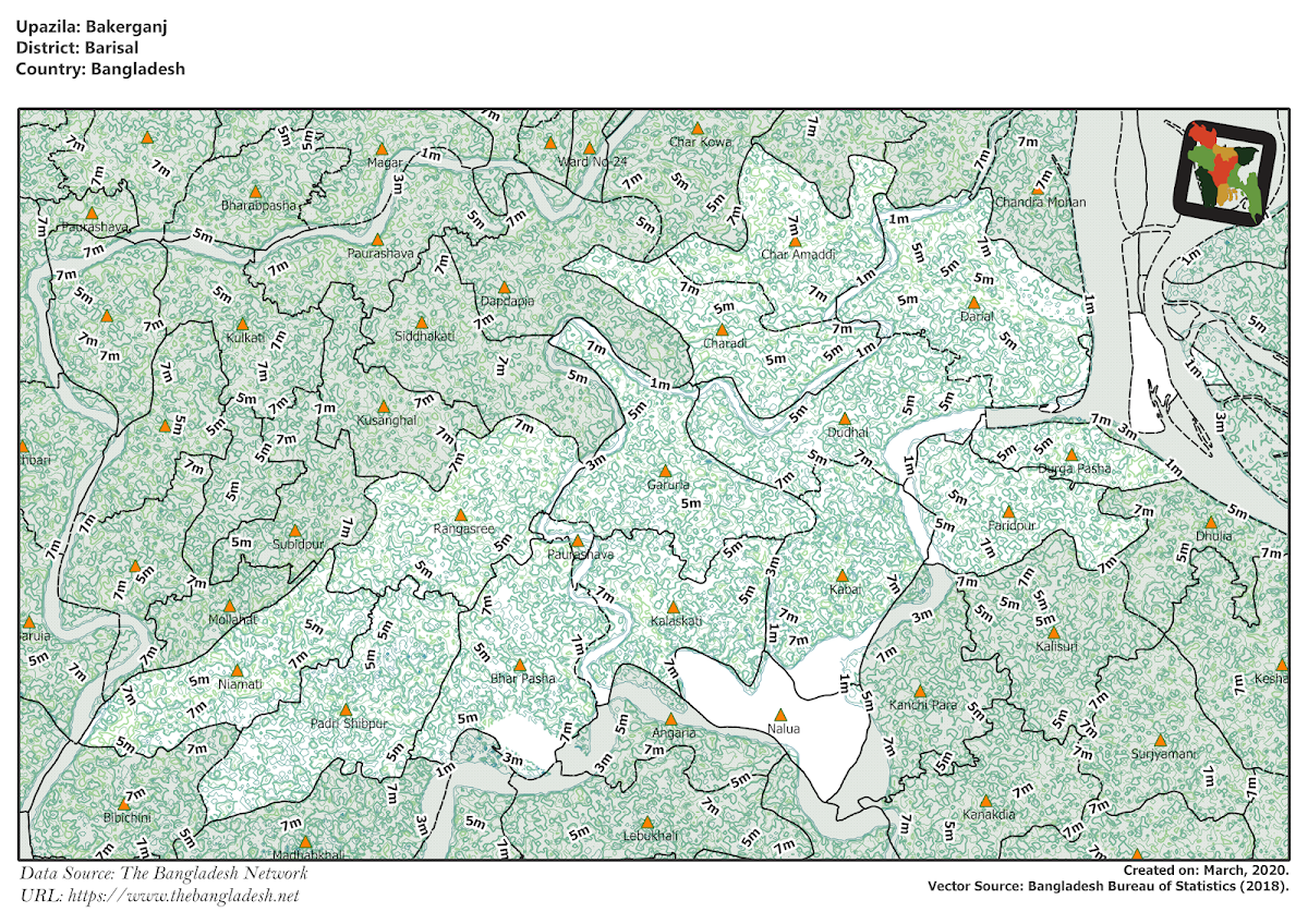 Mouza & Land Use Maps of Bakerganj Upazila, Barisal, Bangladesh ...