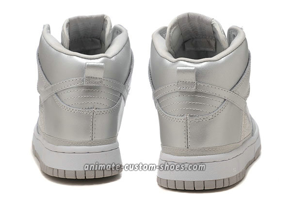 Animate Custom Shoes: Sequin Silver Nike High Tops For Women Custom Shoes