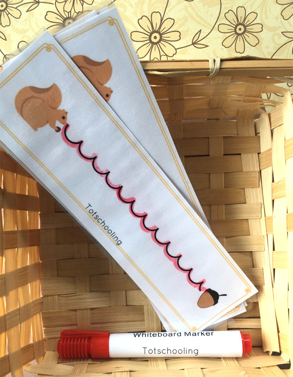 Fall Prewriting Activity with Squirrels & Acorns | Totschooling ...