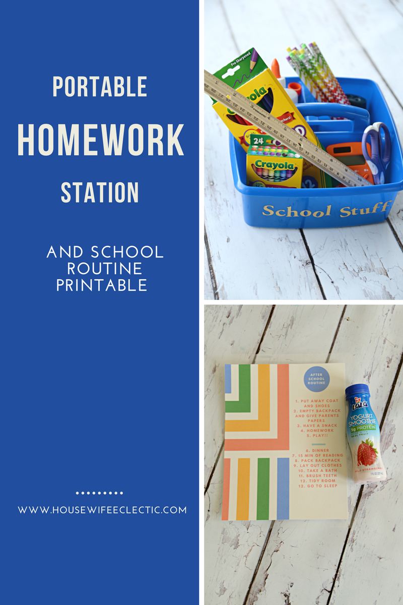 Portable Homework Station and After School Routine Printable ...
