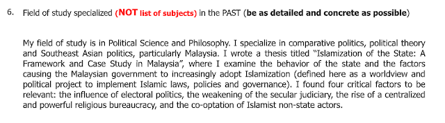 MEXT Scholarship Research Plan: General Notes on Section Six