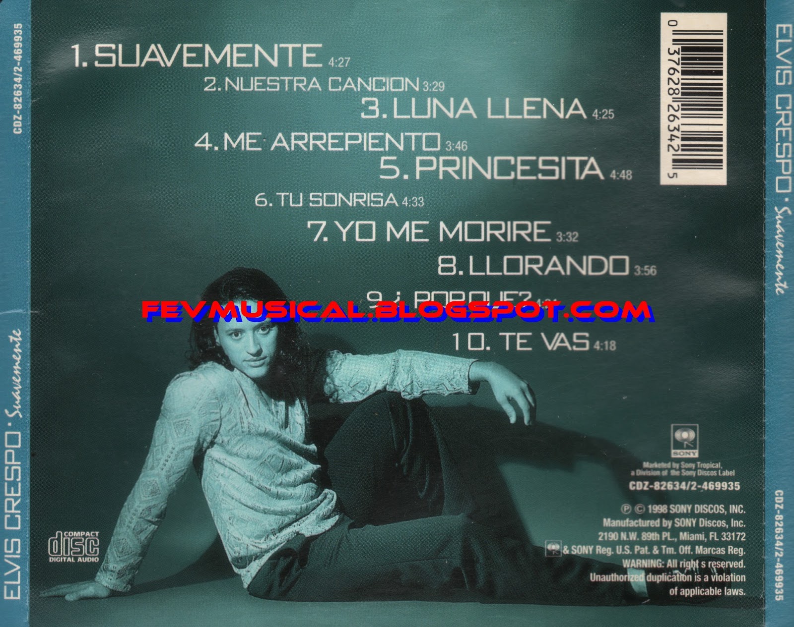 FEV MUSICAL: 1998 - Elvis Crespo - Suavemente (Sony)