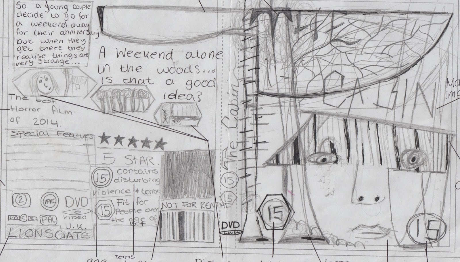 GCSE media: DVD sleeve draft - Drawn Plan.