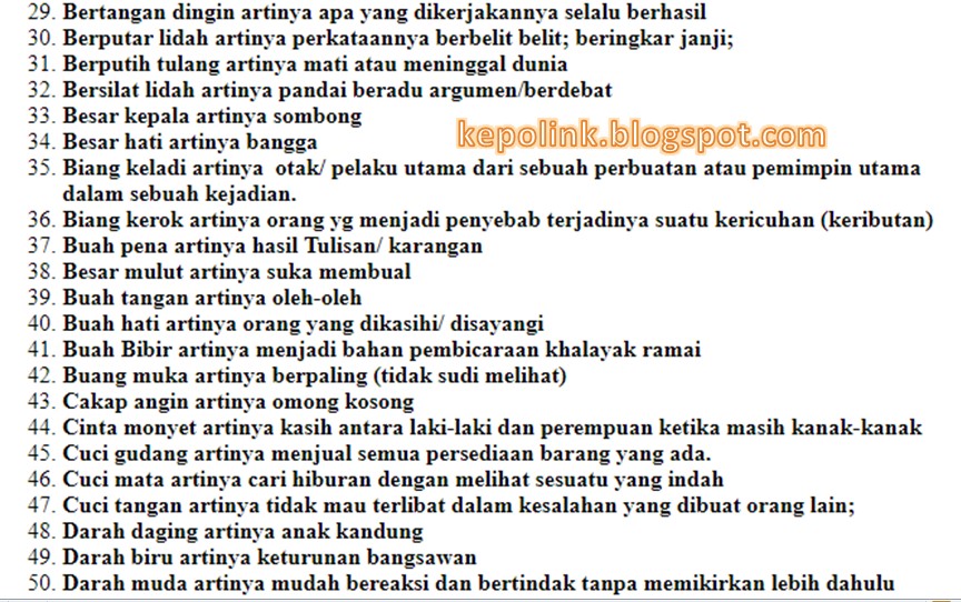 Contoh Kata Ungkapan Beserta Artinya