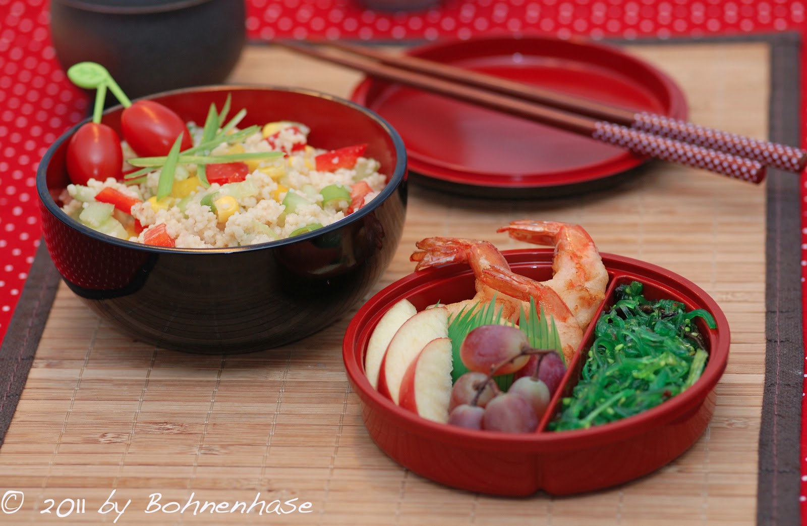Rezepte Kochen : Bento #8: Couscous Salad with Tempura Shrimps and ...