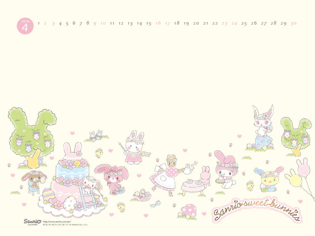 I love Kawaii: April 2016 Calendar from Sanrio