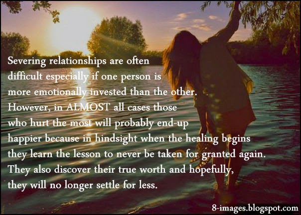 Severing relationships are often difficult especially if one person is ...