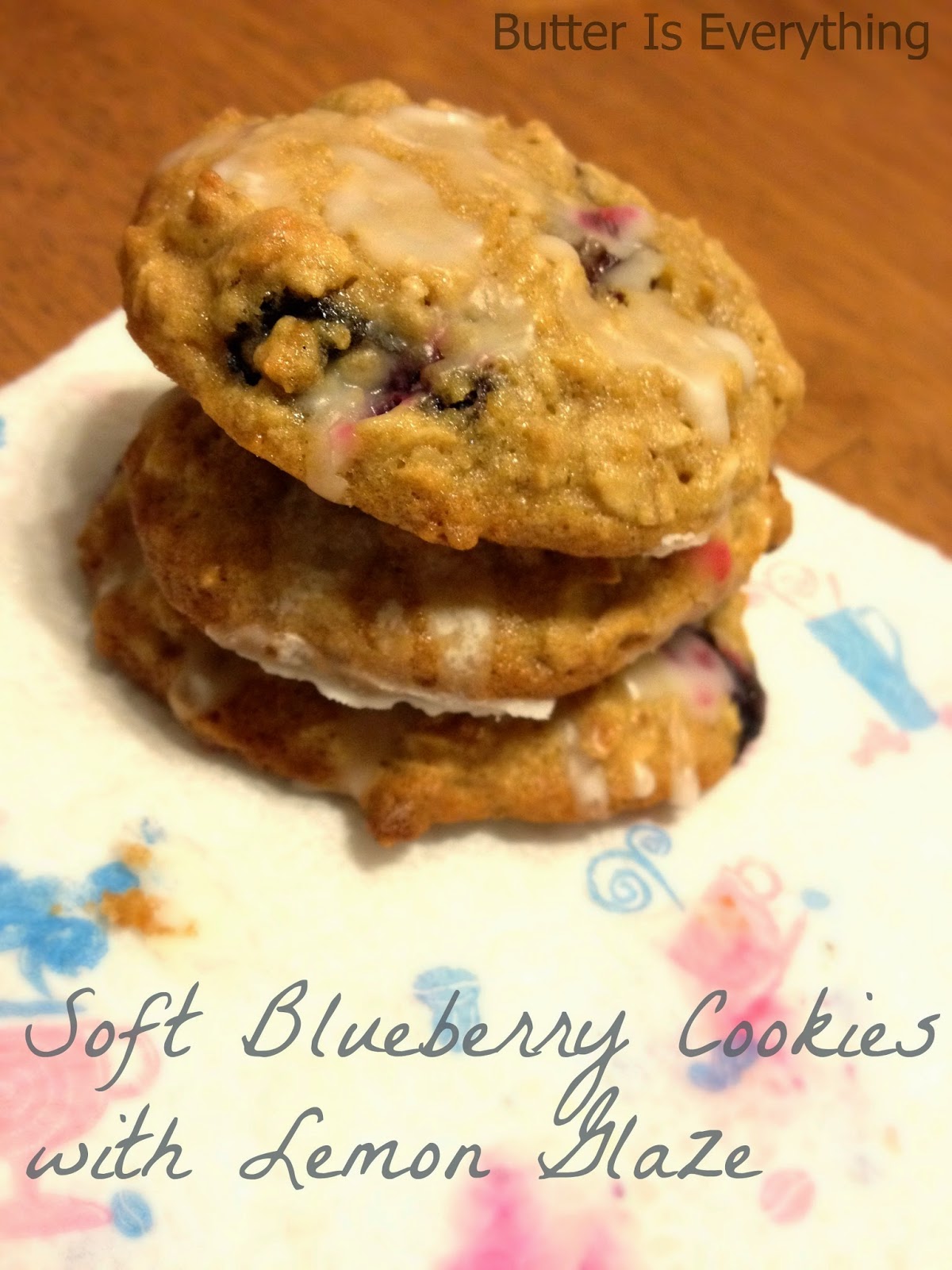 Butter is Everything: Soft Blueberry Cookies with Lemon Glaze