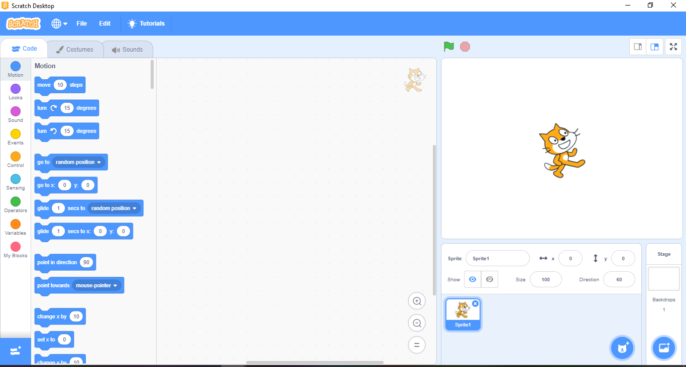 Penjelasan Tab Bar (bagian atas) pada Scratch | Void Code