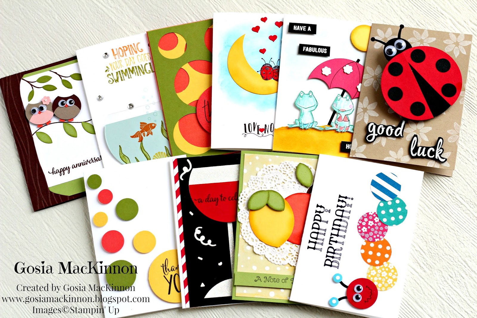 10 CARDS IDEAS USING CIRCLE DIES AND PUNCHES BY STAMPIN' UP ...