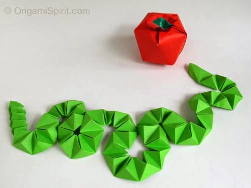 snake origami ~ easy origami instructions for kids crafts