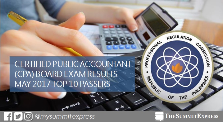 PRC RESULTS: Top 10 May 2017 CPA Board Exam Topnotchers