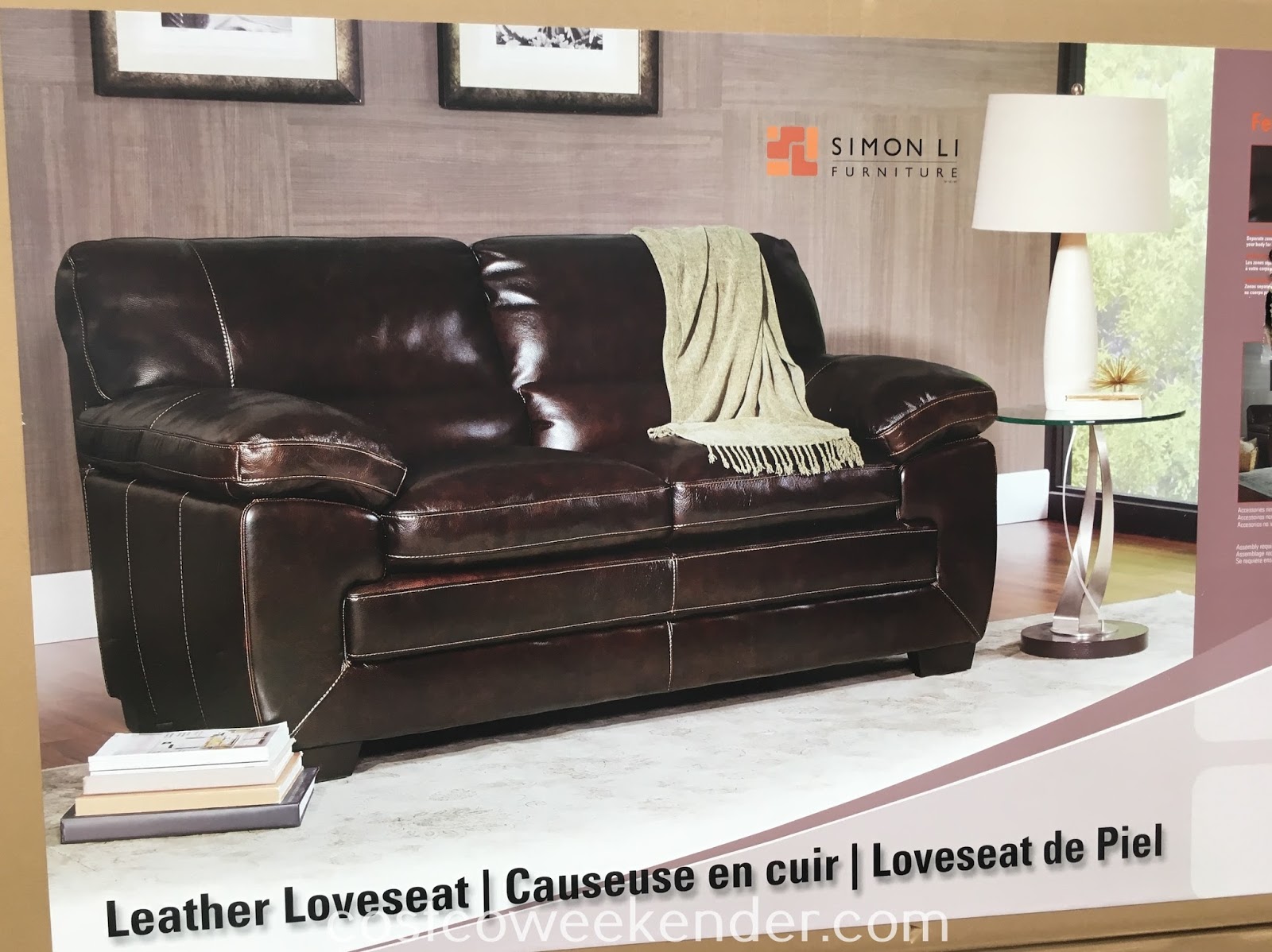 Simon Li Richland Leather Loveseat | Costco Weekender