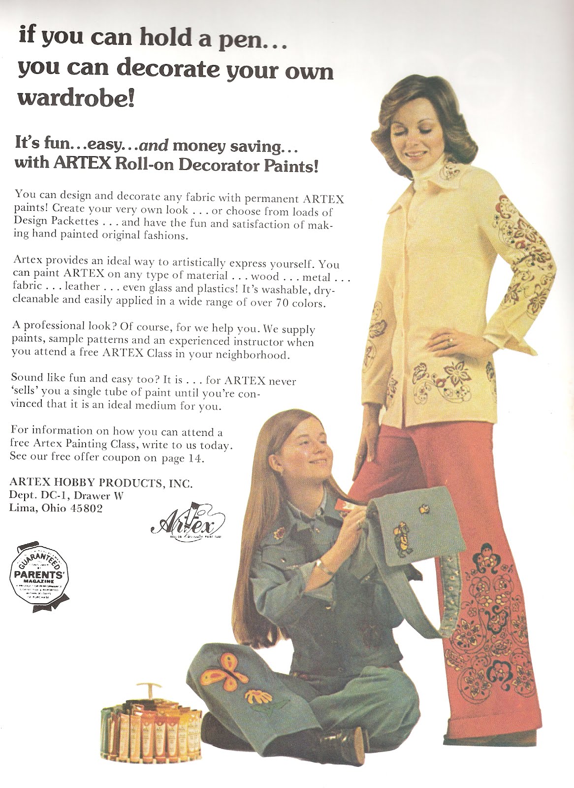 The Knack...And How To Get It: Ad of the Day: Artex Textile Painting 1974