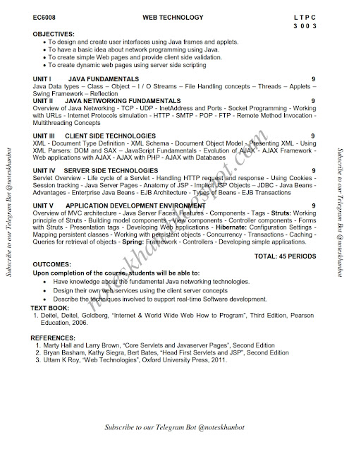 EC6008 Web Technology-Syllabus-Semester VII-ECE-BE-Anna University ...