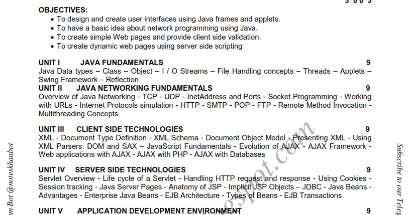 EC6008 Web Technology-Syllabus-Semester VII-ECE-BE-Anna University ...