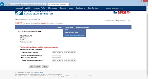 How to Submit SSS Maternity Notification Online | BlogPh.net