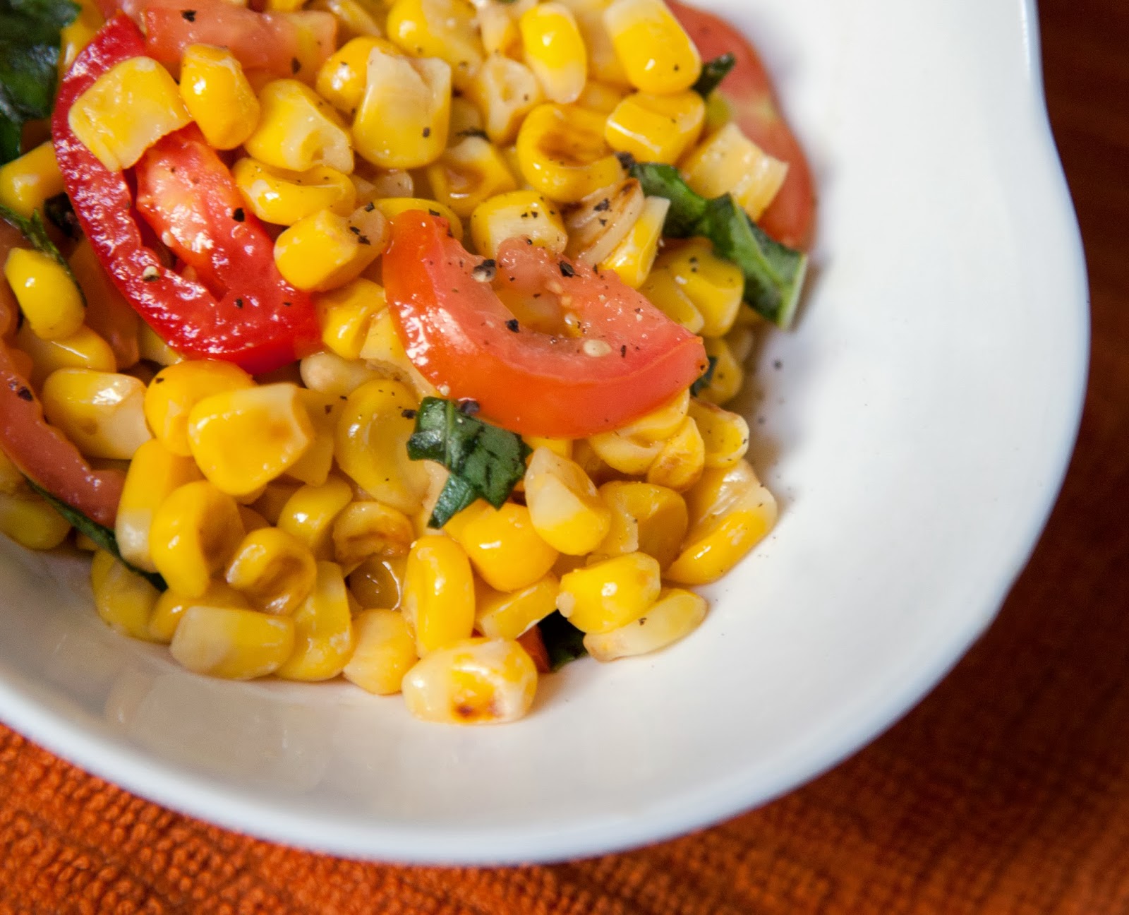 Food Thats De Corn Tomato And Basil Salad