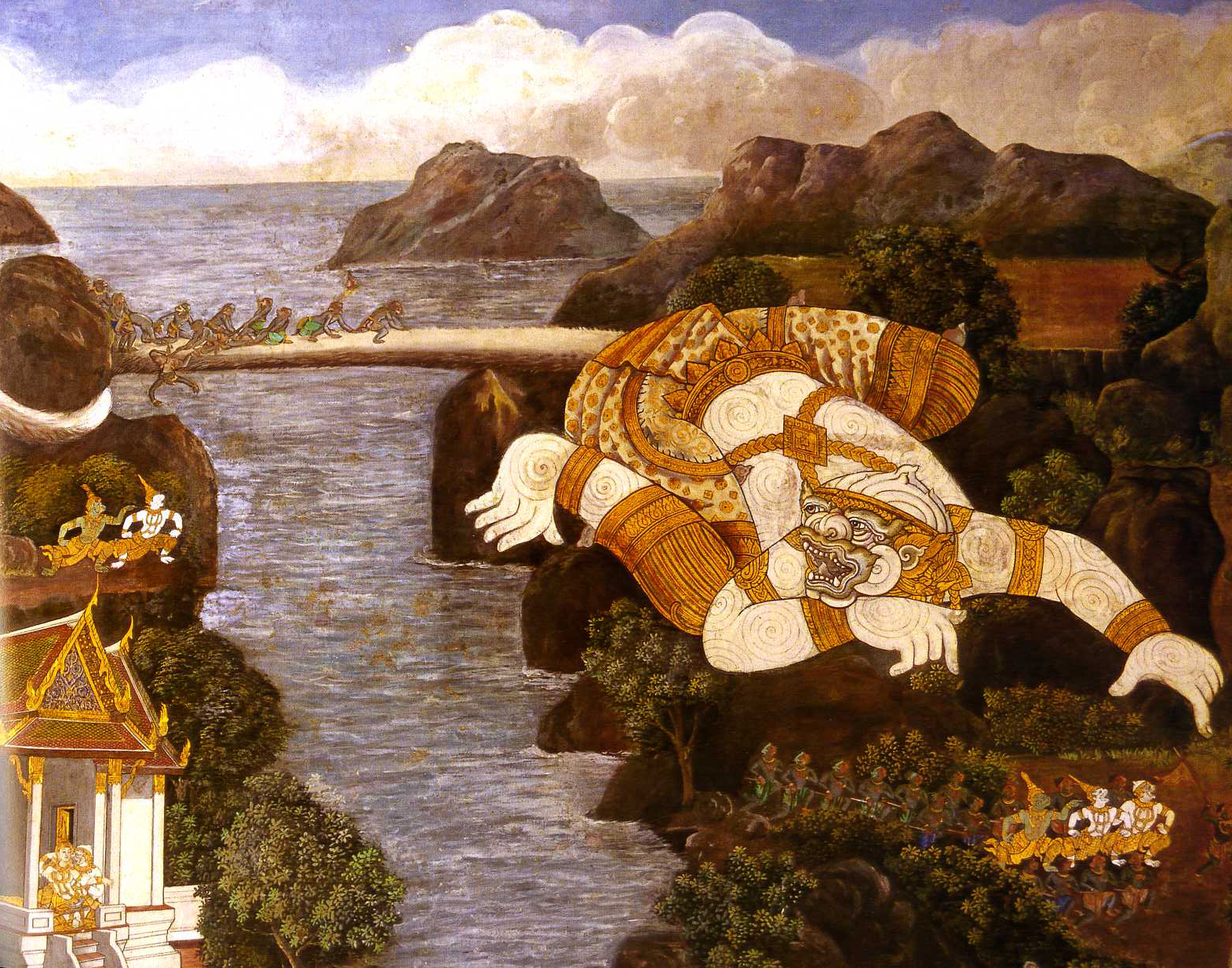 Indian Epics: Images and PDE Epics: Image: Hanuman Makes a Bridge