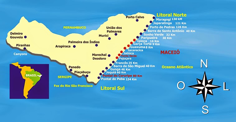 Tudo sobre as praias de Maceió AL: Mapas das Praias de Maceió e Alagoas