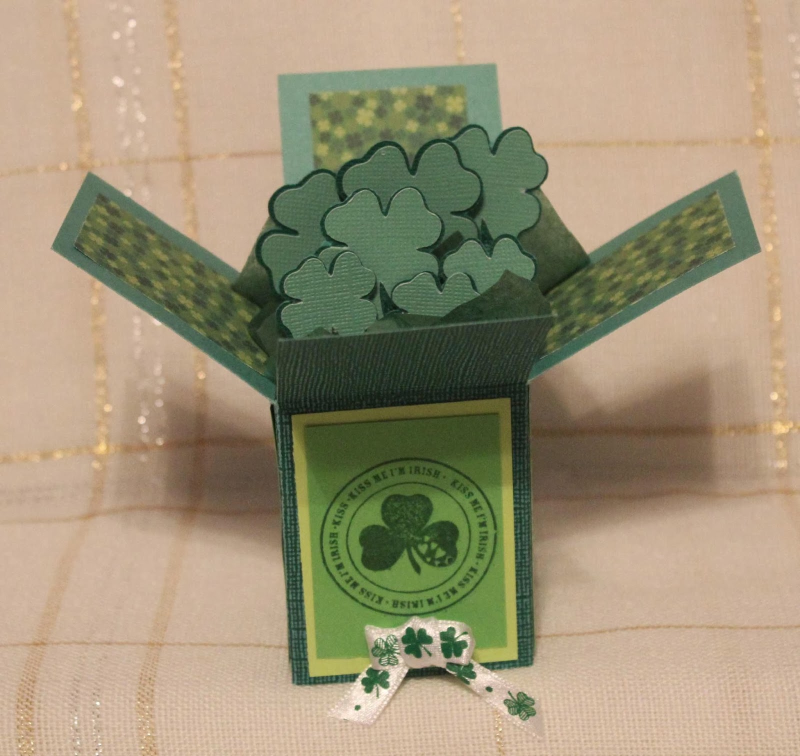 Created by Sunshine HoneyBee: Shamrock Box Card