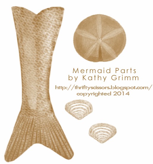 Mermaid Paper Doll Parts | Thrifty Scissors