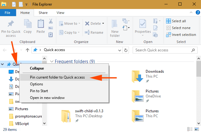 Pin Quick Access To The Start Menu In Windows 10