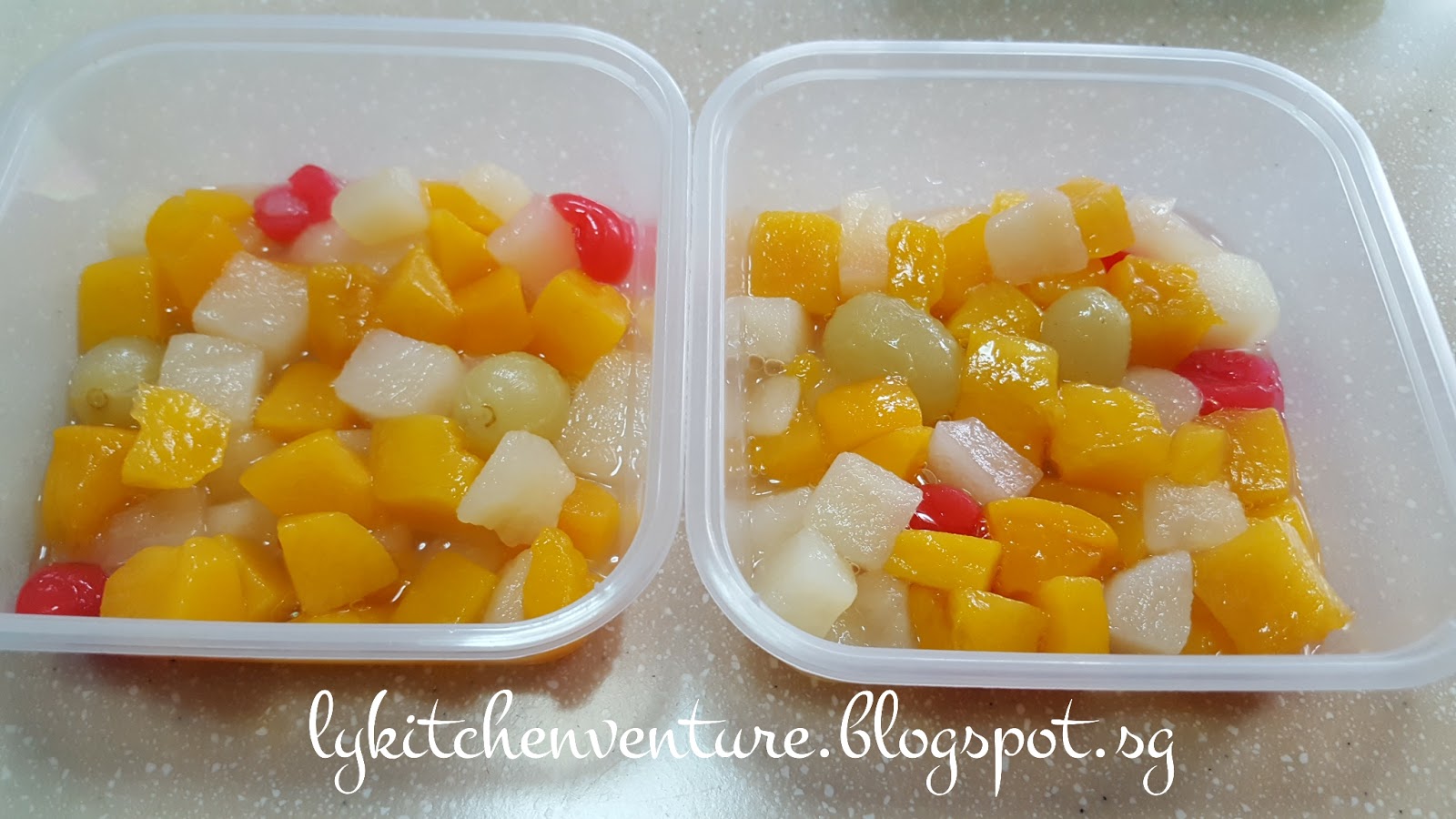 LY's Kitchen Ventures: Adzuki Fruit Cocktail Agar Agar