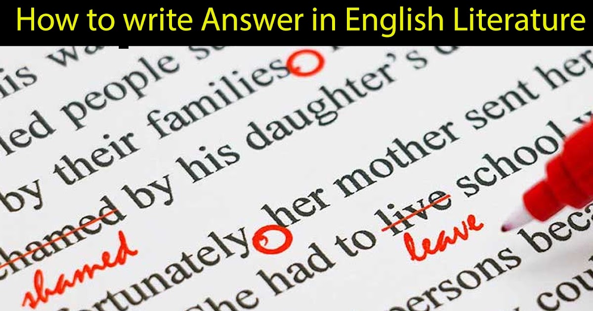 How to Write Answer in English Literature - My Exam Solution