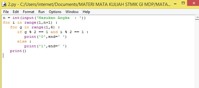 Mencetak Angka 01010 dan 11111 Menggunakan Perulangan For Dalam Bahasa ...
