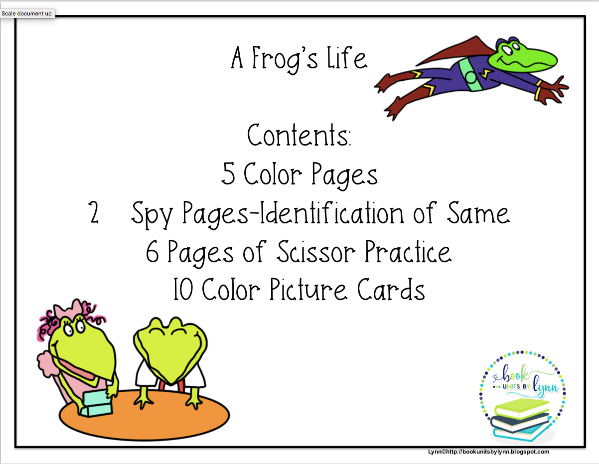 A FROG’S LIFE FINE MOTOR ~ Book Units by Lynn