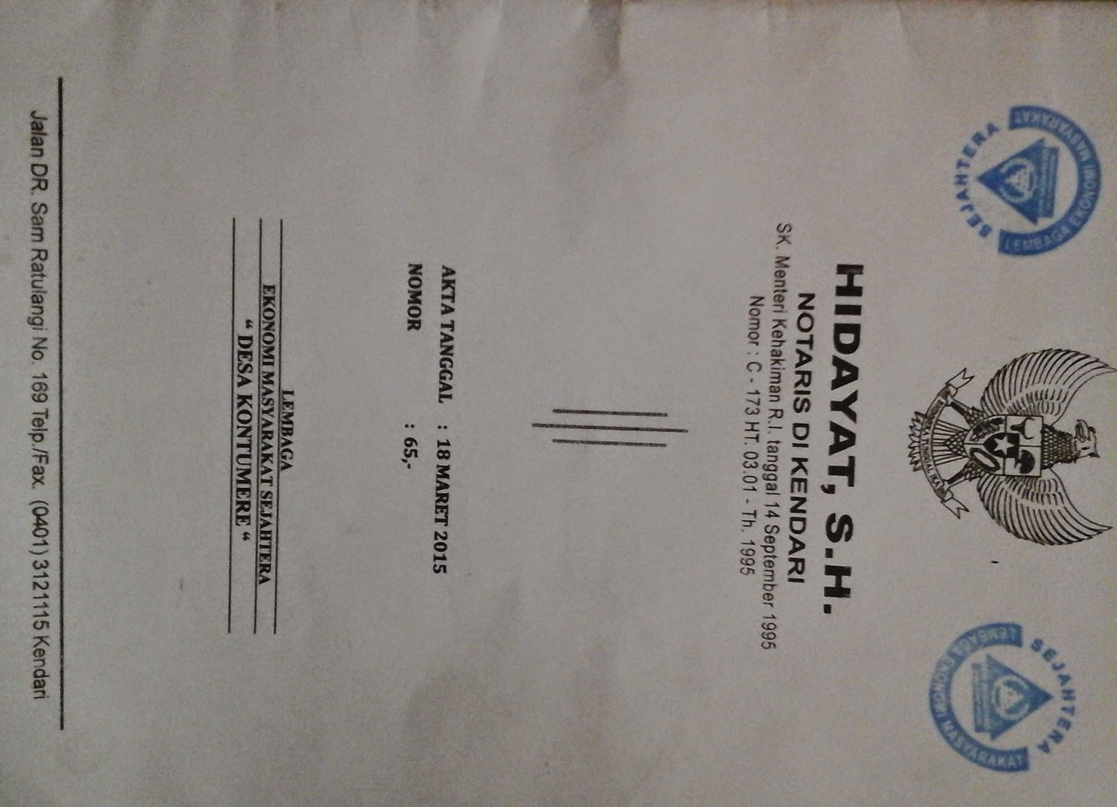 Akta Notaris Cover - LEM SEJAHTERA KONTUMERE