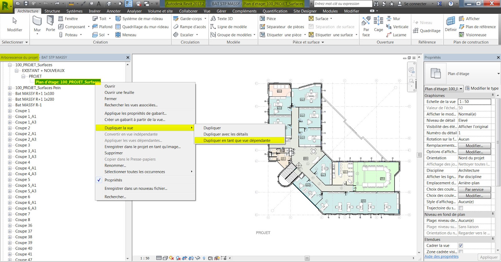 Revit-Mémo: Revit 2017_Projet, Rotation d'une vue