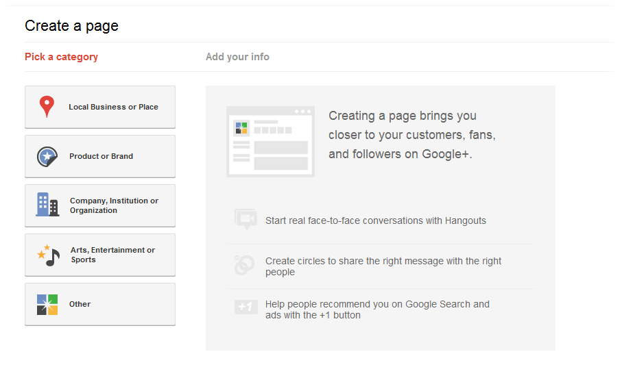 Google Plus Pages Unveiled