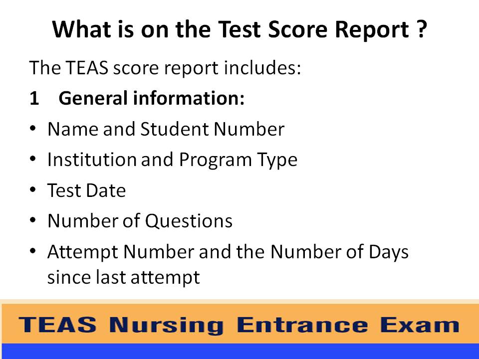 PRE-NURSING ENTRANCE EXAM (TEAS EXAM): SCORING OF THE TEAS EXAM