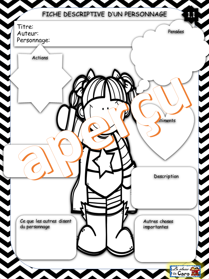 la classe de caro.: Compréhension d’un texte narratif - Étude du personnage