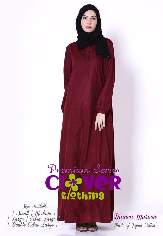 Gamis Tuneeca ESME PN MUTIF: Gamis Muslim Gamis Bianca Clover Clothing