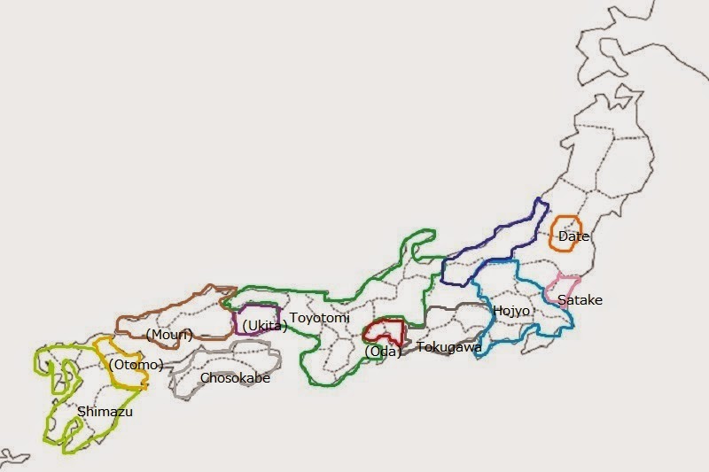 Old province name and power map of Sengoku era | Ken's Storage ...