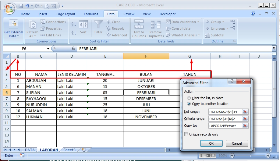 Cari Data Combobox Bertingkat Kampus Office