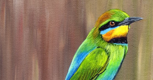 Janet M Graham's Painting Blog: Rainbow Bee - Eater in acrylics