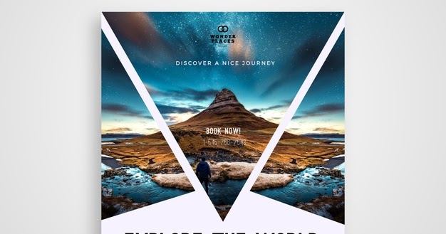 Poster modern tema pegunungan segitiga geometrik elegan AI gratis ...