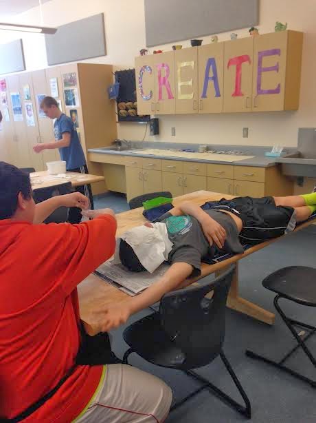 Oak Creek East Middle School Art Class: 8th grade Plaster Mask Making