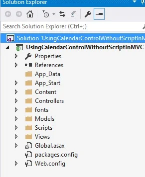 Calendar Control Using Model Class in ASP.NET MVC