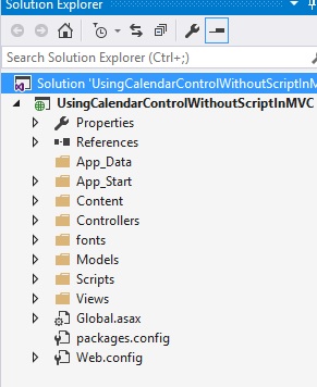 Calendar Control Using Model Class in ASP.NET MVC