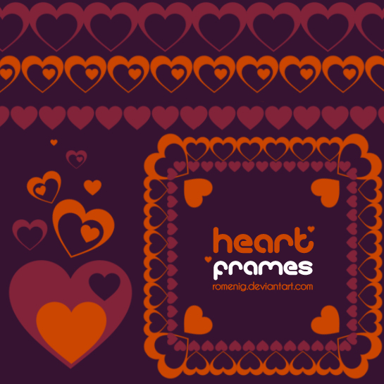 Efeito Photoshop: Heart Frames 2 Brush Set